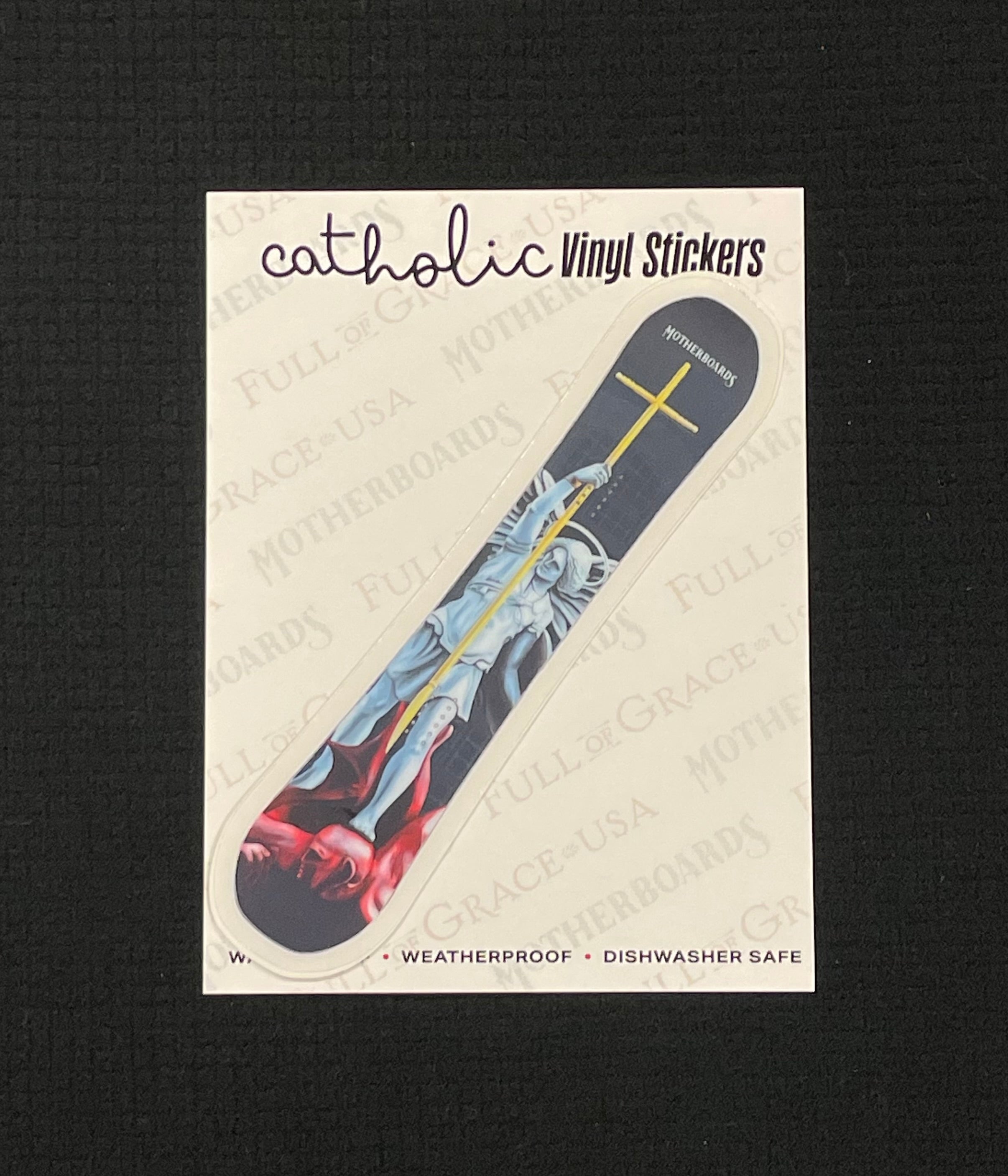 St. Michael Golden Cross Sticker Decal – Motherboards
